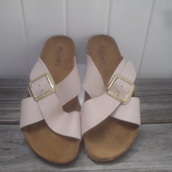 Bio-Gold | Shoes | Biogold Beigeblush Double Strap Sandals Made In ...